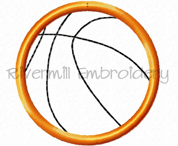 Small Applique Basketball Machine Embroidery Design - Rivermill Embroidery