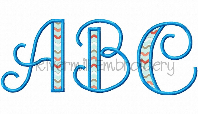 Hailey Applique Machine Embroidery Alphabet Font - Rivermill Embroidery