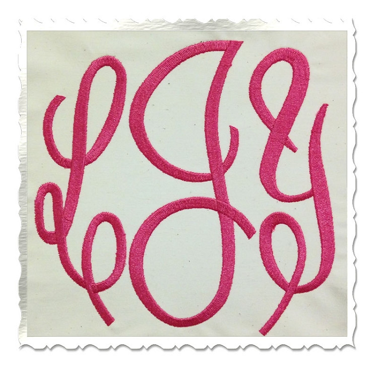 Large Fancy Curly Monogram Machine Embroidery Font - Rivermill Embroidery