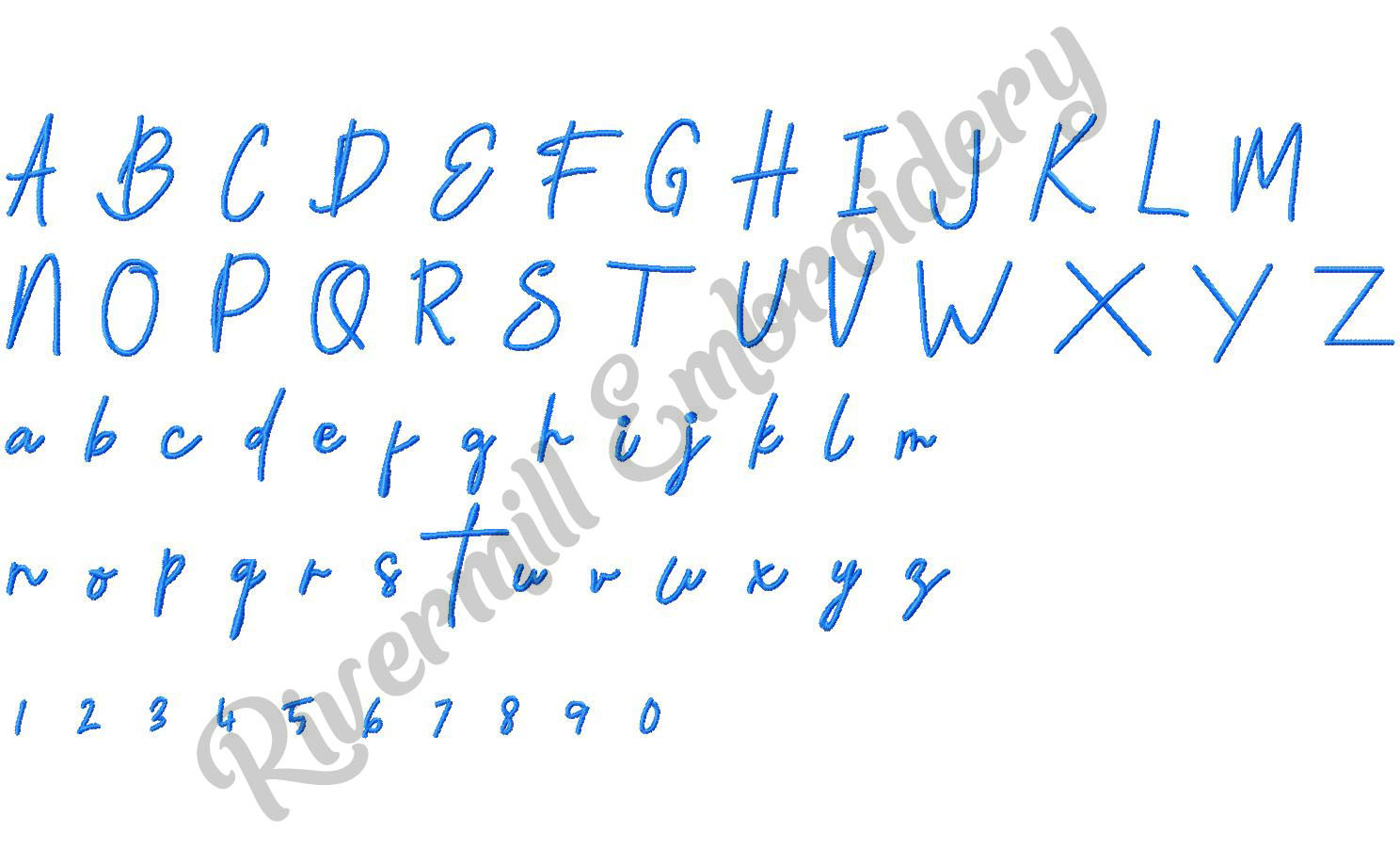 Callie Font Machine Embroidery Font Alphabet - Rivermill Embroidery