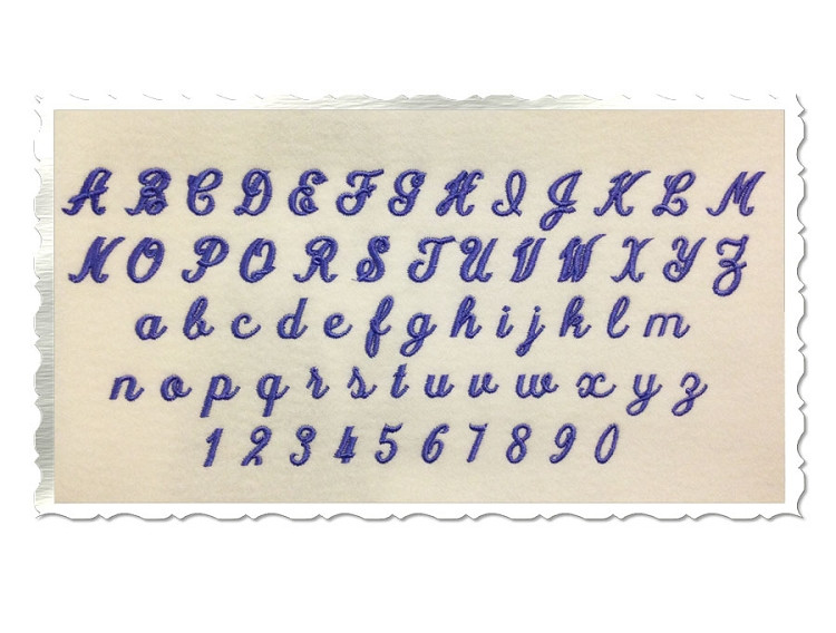 Small Mini Simple Script Machine Embroidery Font Alphabet - 1/2" & 3/4 ...
