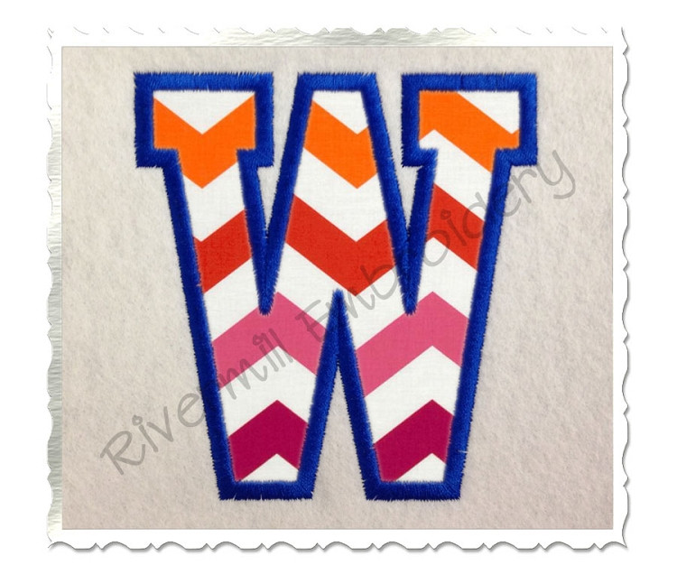 Varsity Collegiate Applique Embroidery Font - Rivermill Embroidery