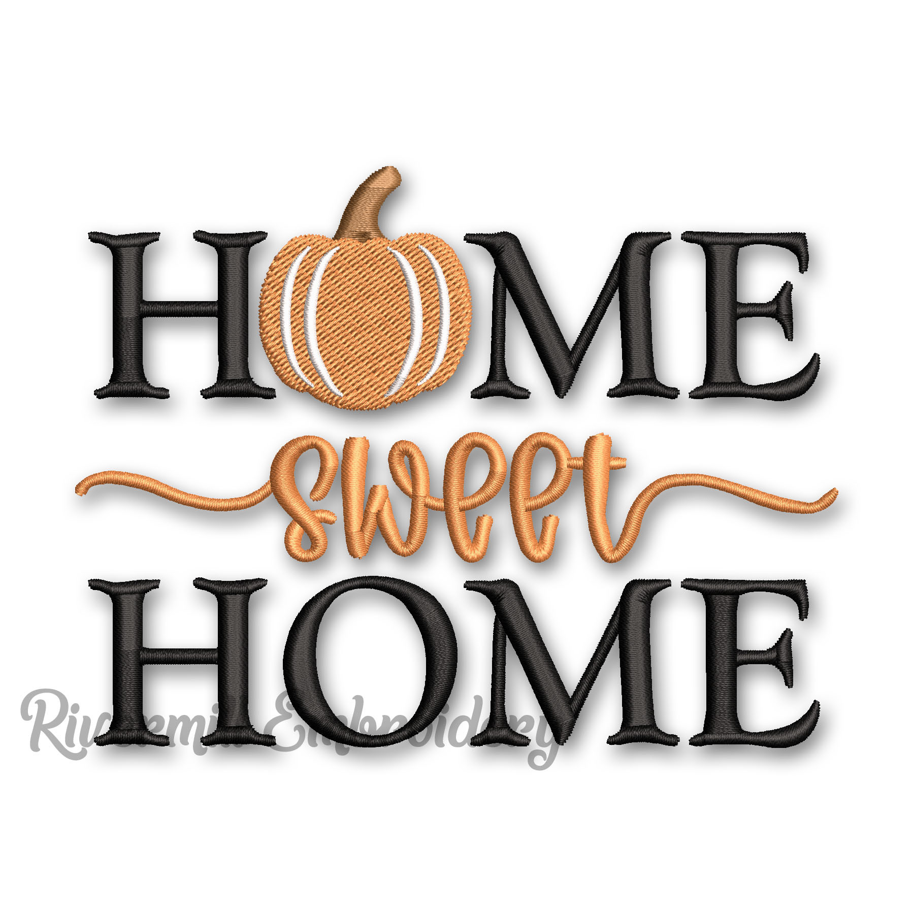 Home Sweet Home Machine Embroidery Design Version 2 - Rivermill Embroidery
