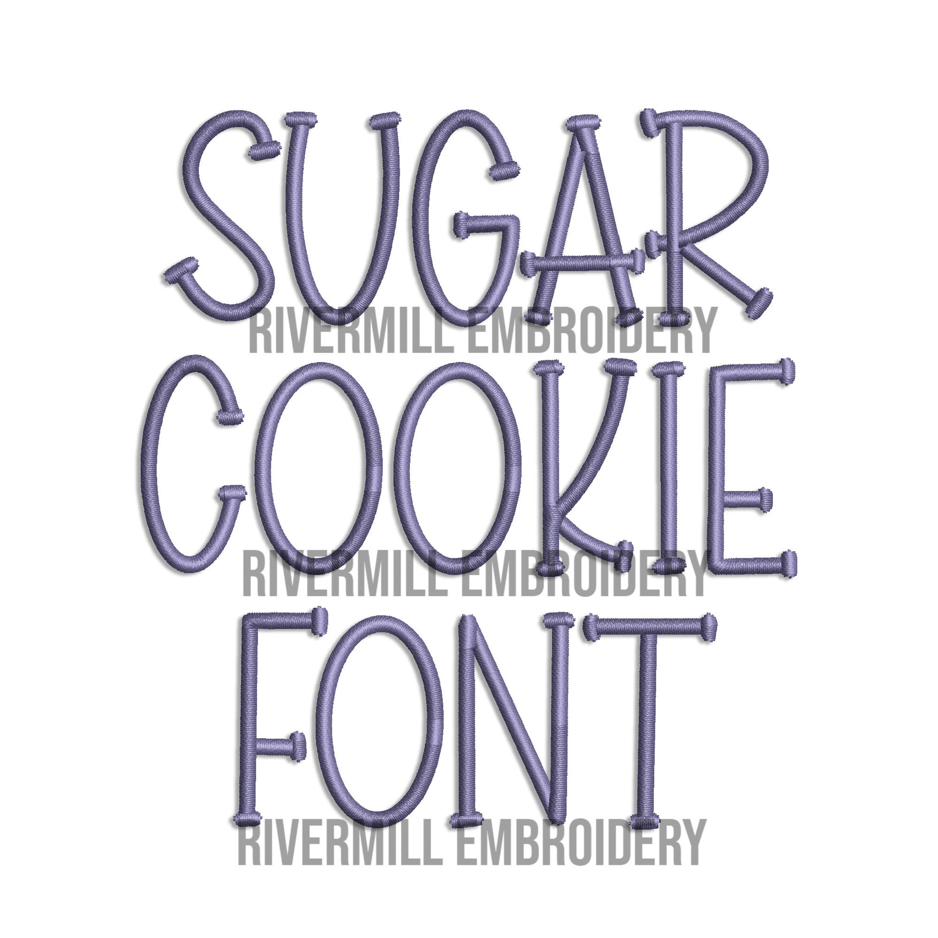 Sugar Cookie Machine Embroidery Font Alphabet - Rivermill Embroidery