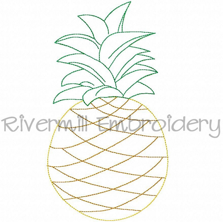 Pineapple Applique Machine Embroidery Design - Rivermill Embroidery