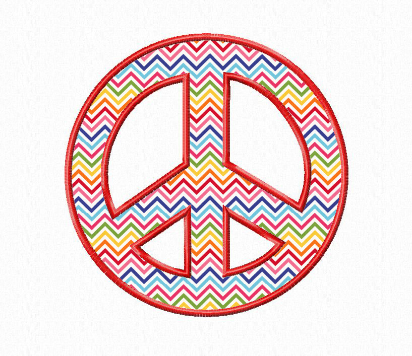 Peace Sign Applique Machine Embroidery Design - Rivermill Embroidery