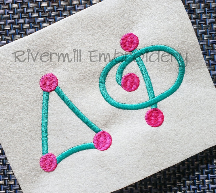Large Greek Dots 2 Color Machine Embroidery Font Alphabet - Rivermill ...