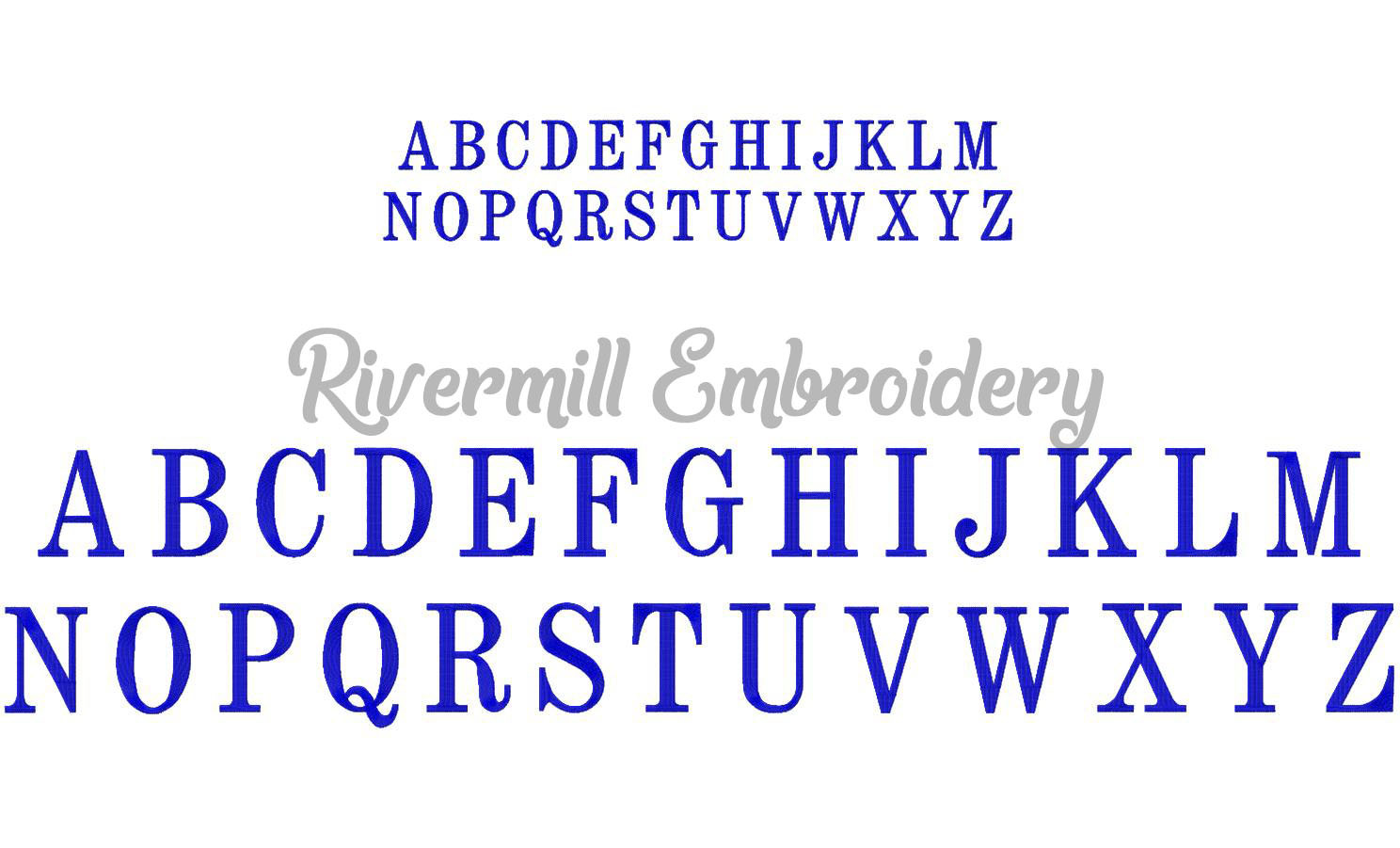 Large Boys Stacked Monogram Machine Embroidery Font - Rivermill Embroidery