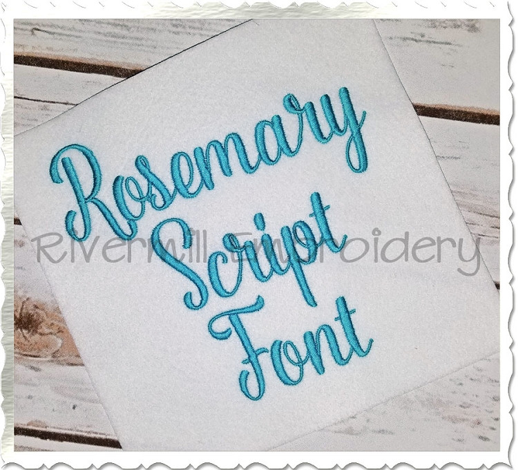 Rosemary Script Machine Embroidery Font Alphabet - Rivermill Embroidery