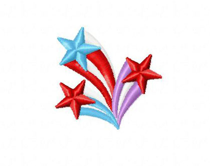Mini Shooting Stars Machine Embroidery Design - Rivermill Embroidery