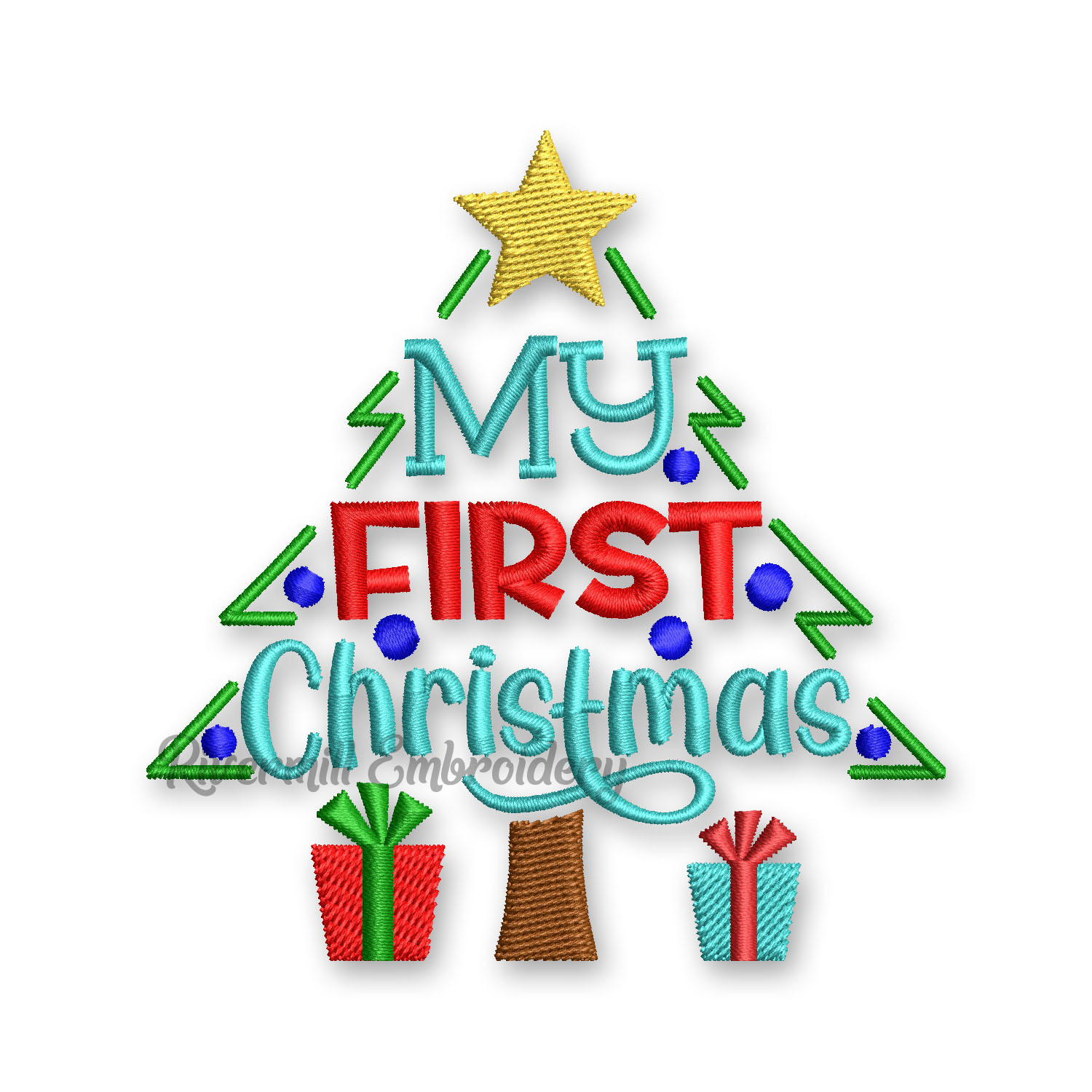 My First Christmas Machine Embroidery Design - Rivermill Embroidery