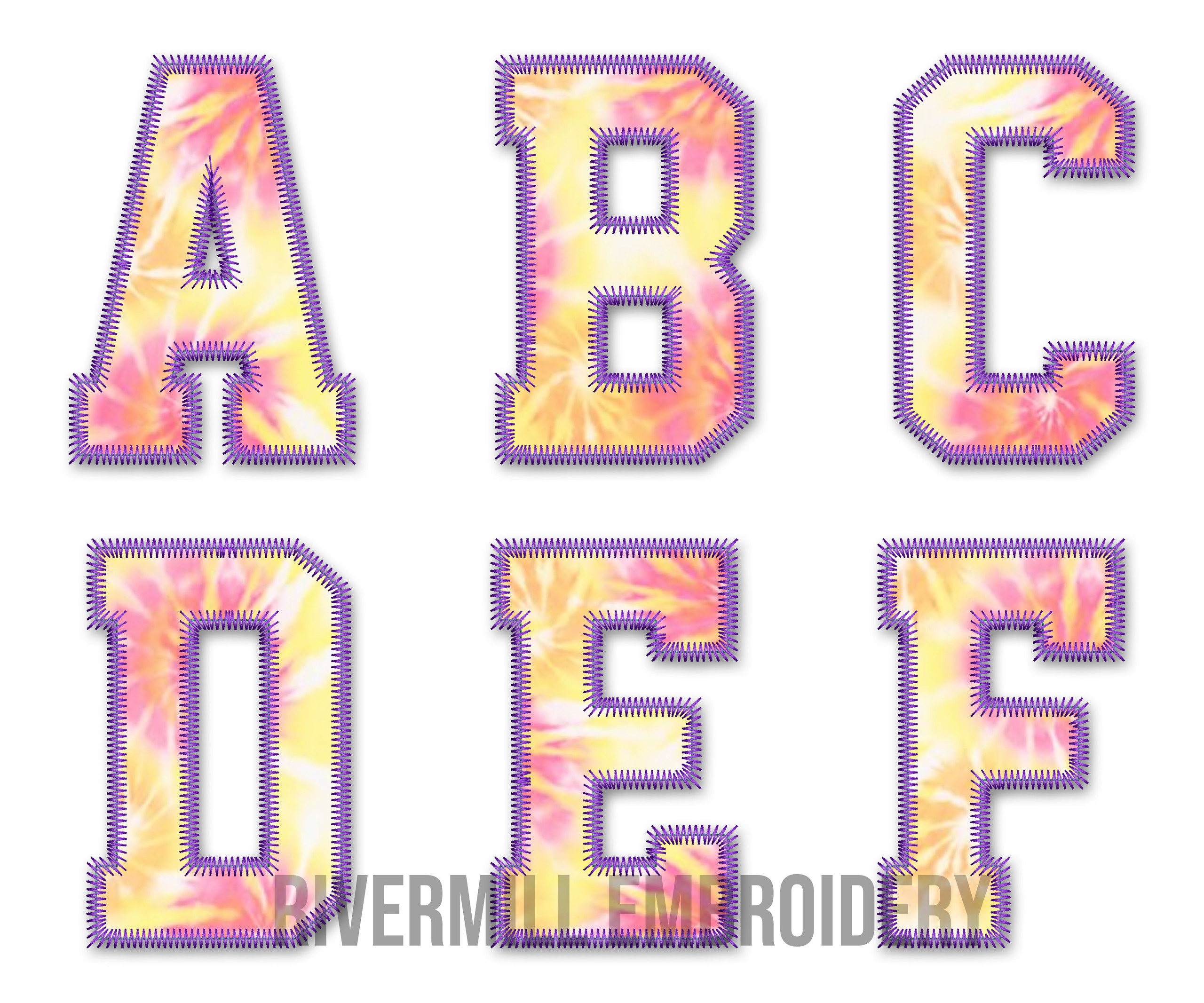 Zig Zag Edge Varsity Collegiate Applique Machine Embroidery Alphabet ...