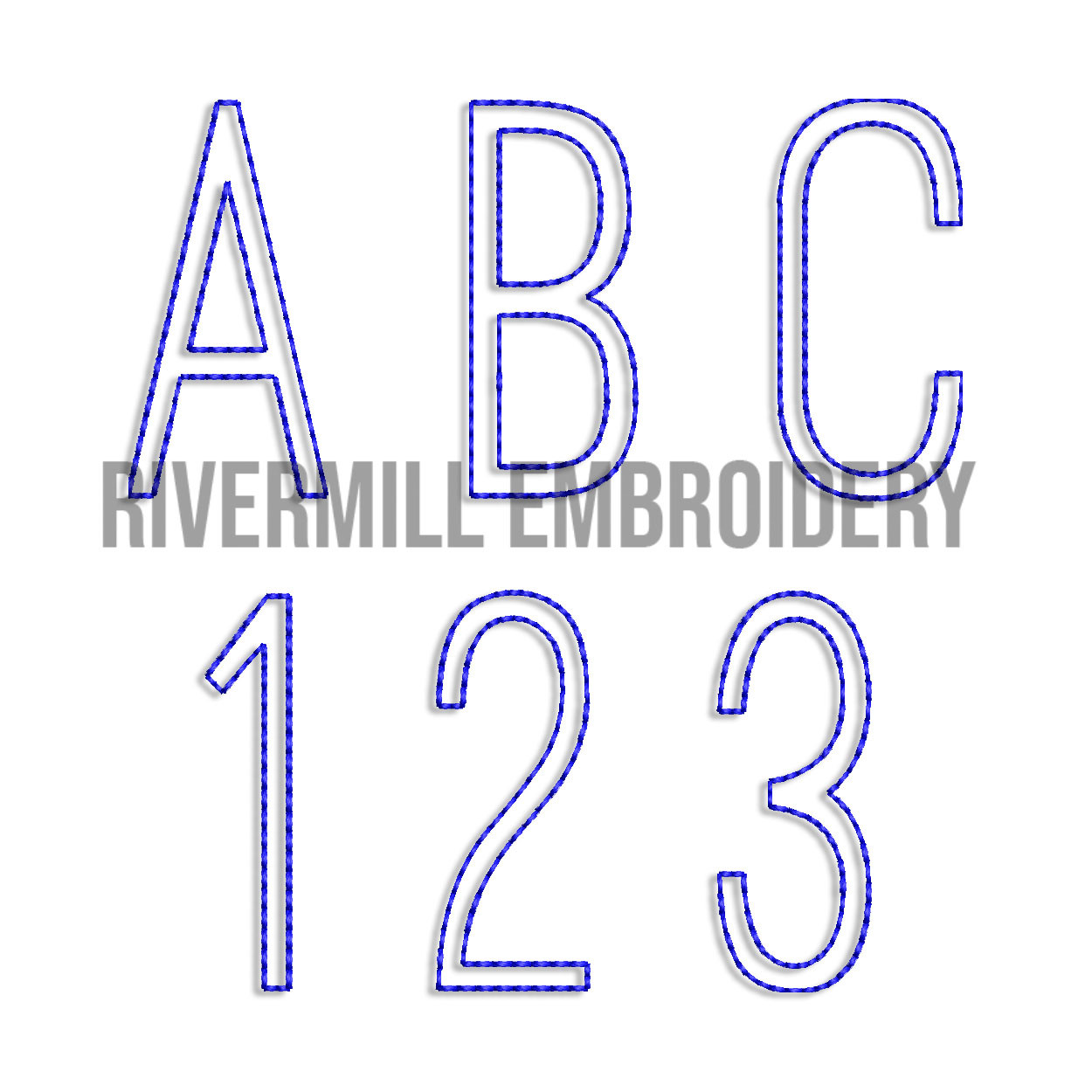Large Tall Thin Outline Font Machine Embroidery Font Alphabet ...