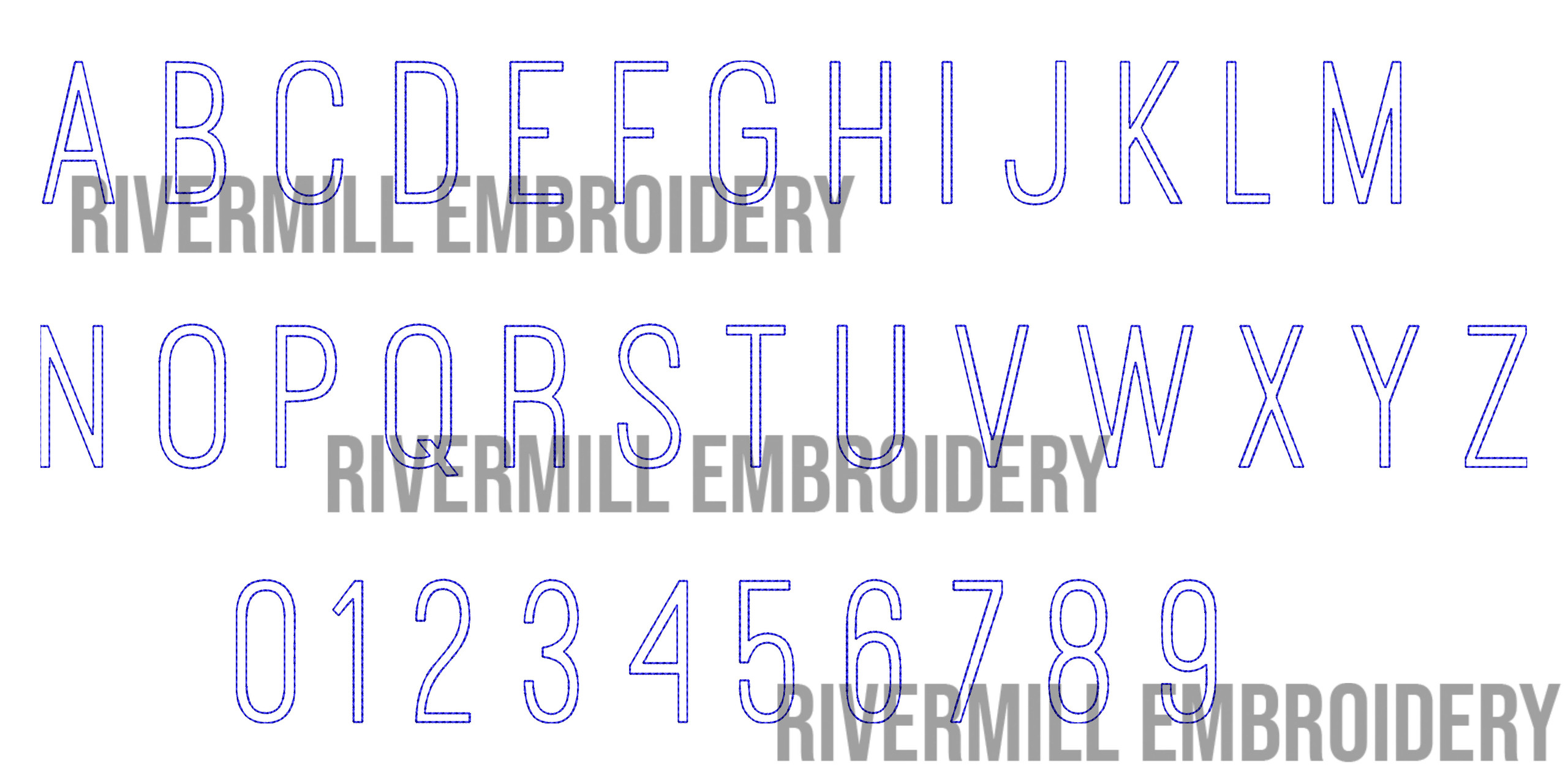 Small Tall Thin Outline Font Machine Embroidery Font Alphabet ...