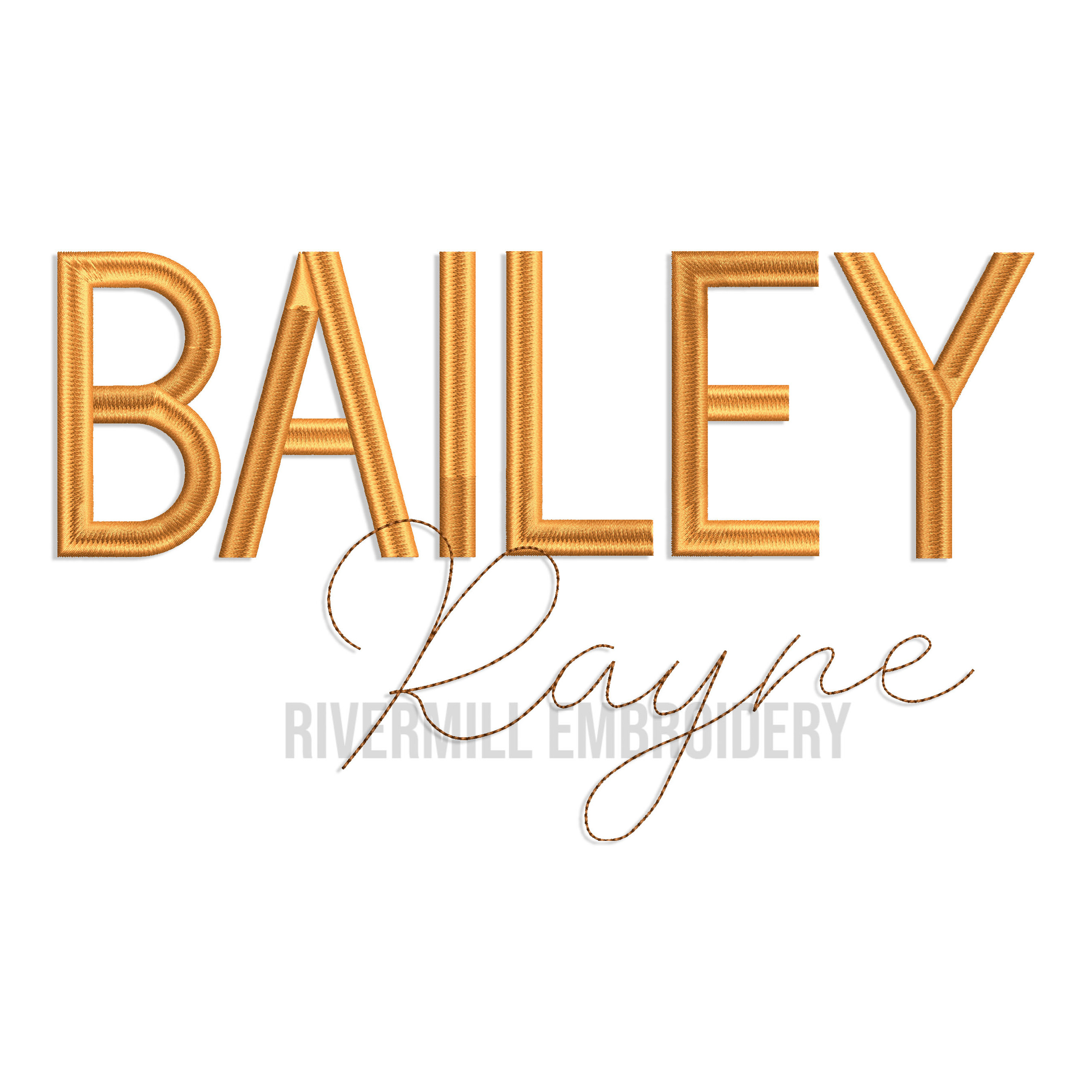 Bailey Font Machine Embroidery Font Alphabet - Rivermill Embroidery
