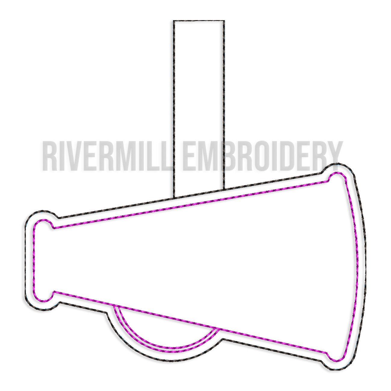 Cheer Megaphone In The Hoop Snap Tab Key Fob Machine Embroidery Design ...