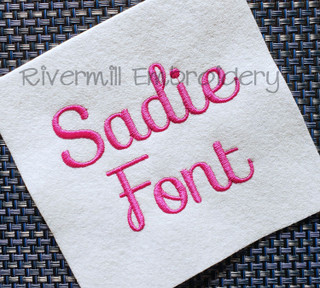 Sadie Machine Embroidery Font Alphabet - Rivermill Embroidery