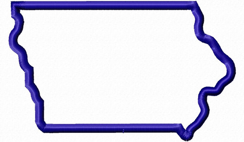 Applique State of Iowa Machine Embroidery Design - Rivermill Embroidery