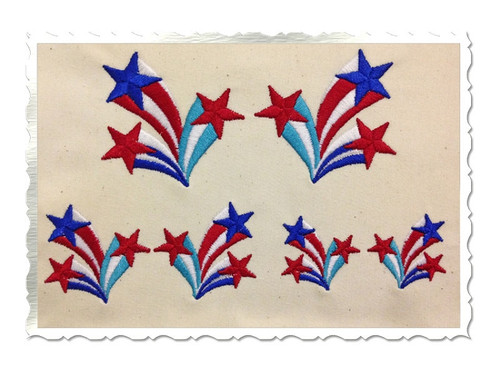Mini Shooting Stars Machine Embroidery Design - Rivermill Embroidery
