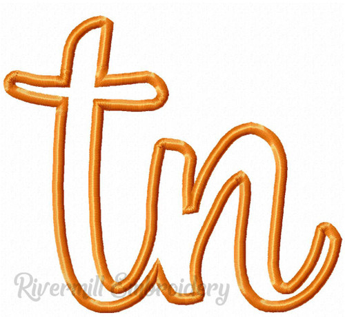 Applique Tennessee "tn" Machine Embroidery Design - Rivermill Embroidery