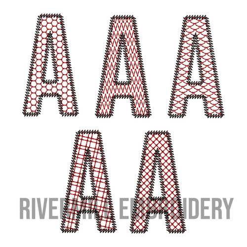 5 Pack of Mix n Match Fonts - Walter Pattern Fills Machine Embroidery ...