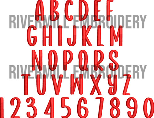 Cherry Pie Machine Embroidery Font - Rivermill Embroidery