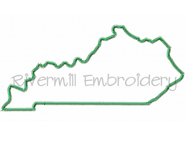 Large State of Kentucky Applique Machine Embroidery Design - Rivermill ...