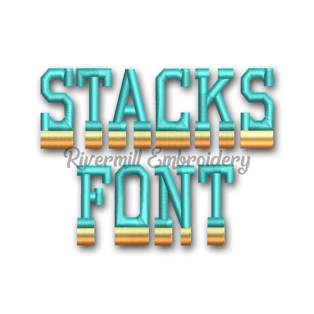 Stacks Machine Embroidery Font Alphabet - Rivermill Embroidery