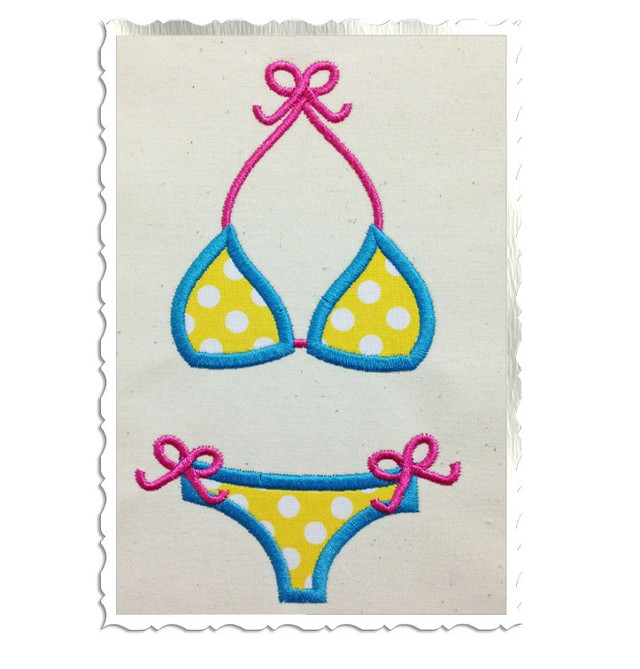 Bikini Applique Machine Embroidery Design - Rivermill Embroidery