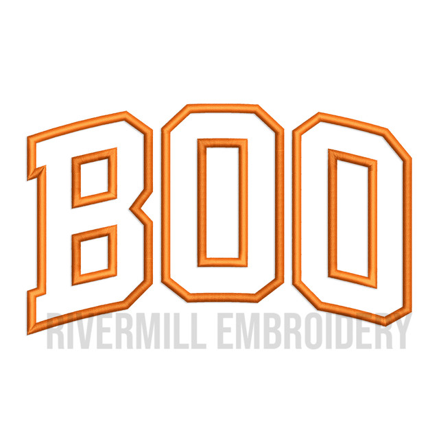 Arched Boo Satin Stitch Applique Machine Embroidery Design - Rivermill ...