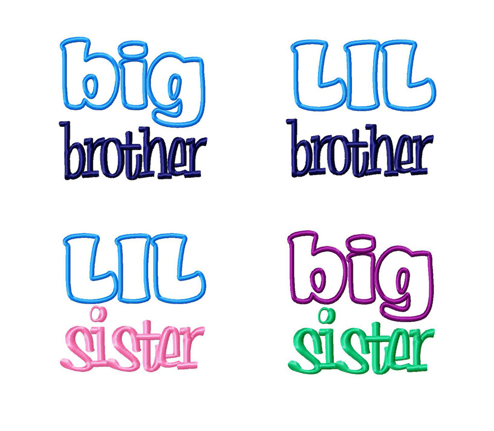 4 Pack Sibling Designs - Little & Big Brother & Sister - Rivermill ...