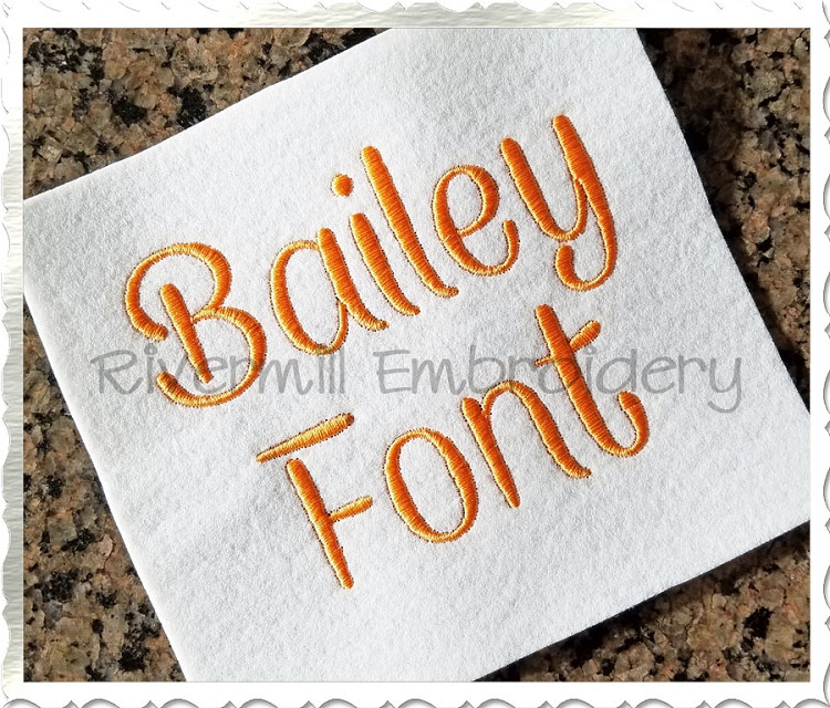 Large Bailey Font Machine Embroidery Font Alphabet - Rivermill Embroidery