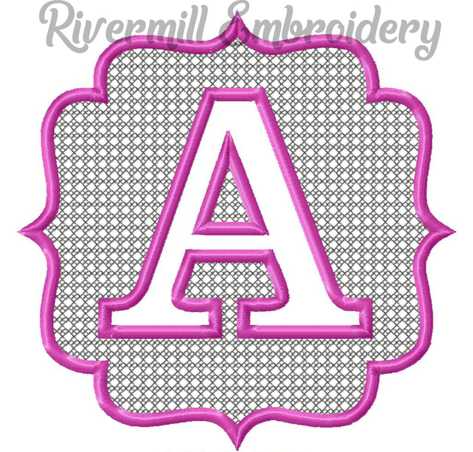 6 Inch Embossed Monogram Machine Embroidery Alphabet - Rivermill Embroidery