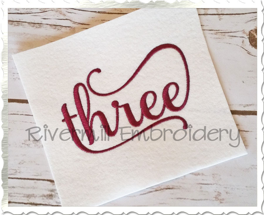 Three Machine Embroidery Word Design - Rivermill Embroidery