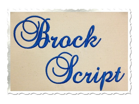 Brock Script Machine Embroidery Font Alphabet