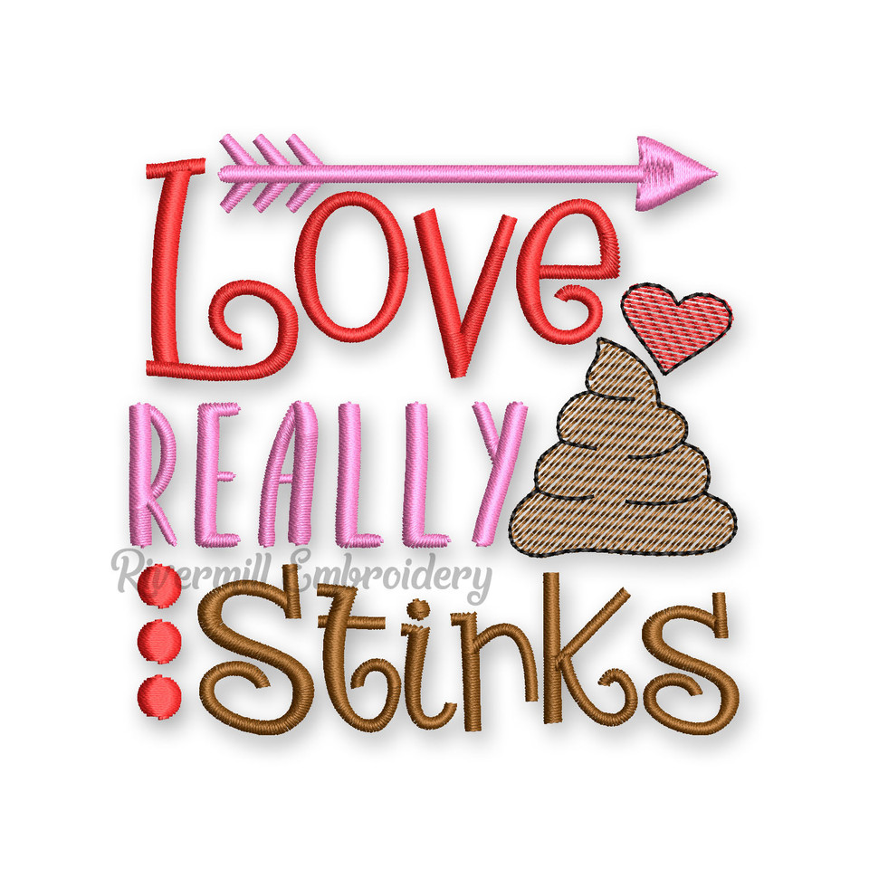 Love Really Stinks Valentine's Day Toilet Paper Machine Embroidery ...