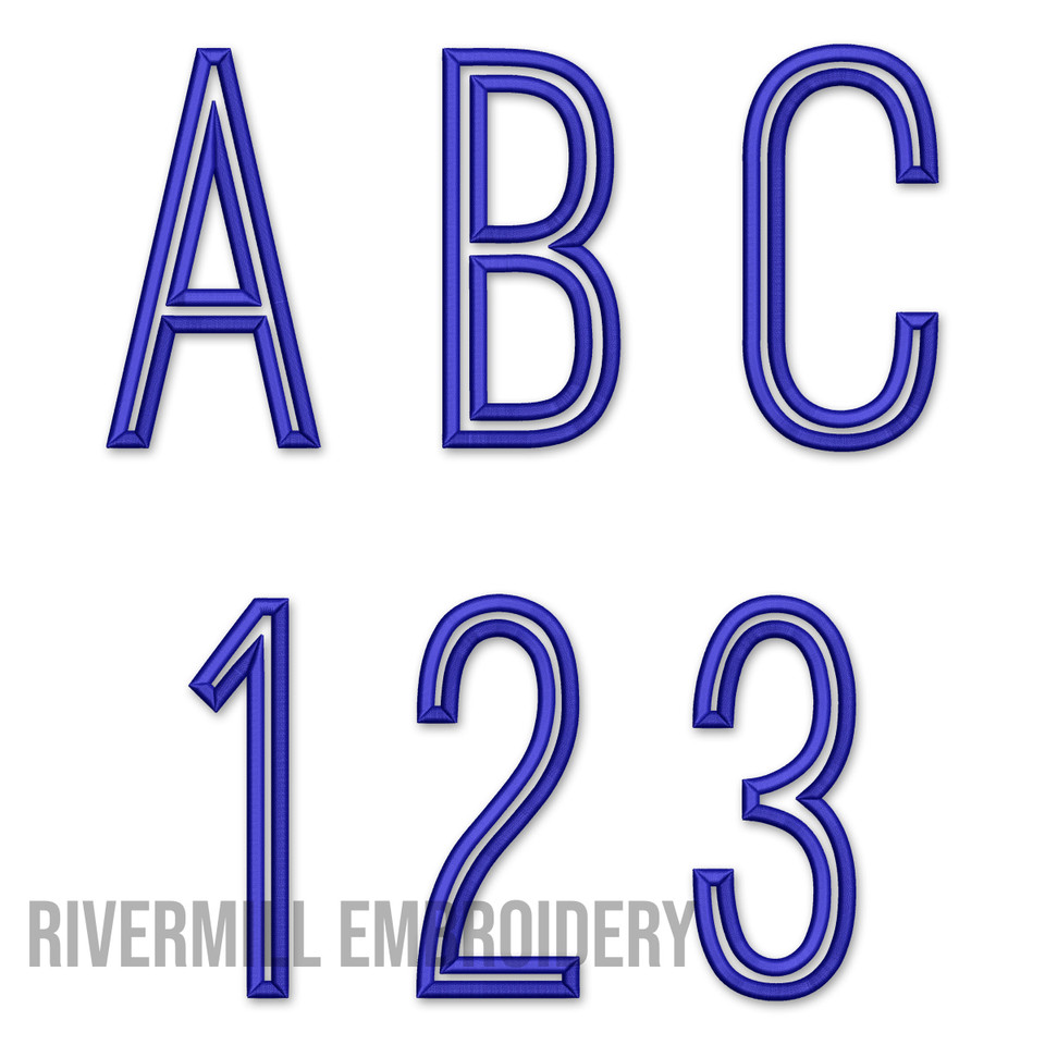 Large Tall Thin Outline Font Machine Embroidery Font Alphabet ...
