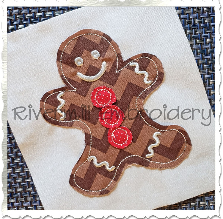 Cute Enough To Munch Gingerbread Man Machine Embroidery Design ...
