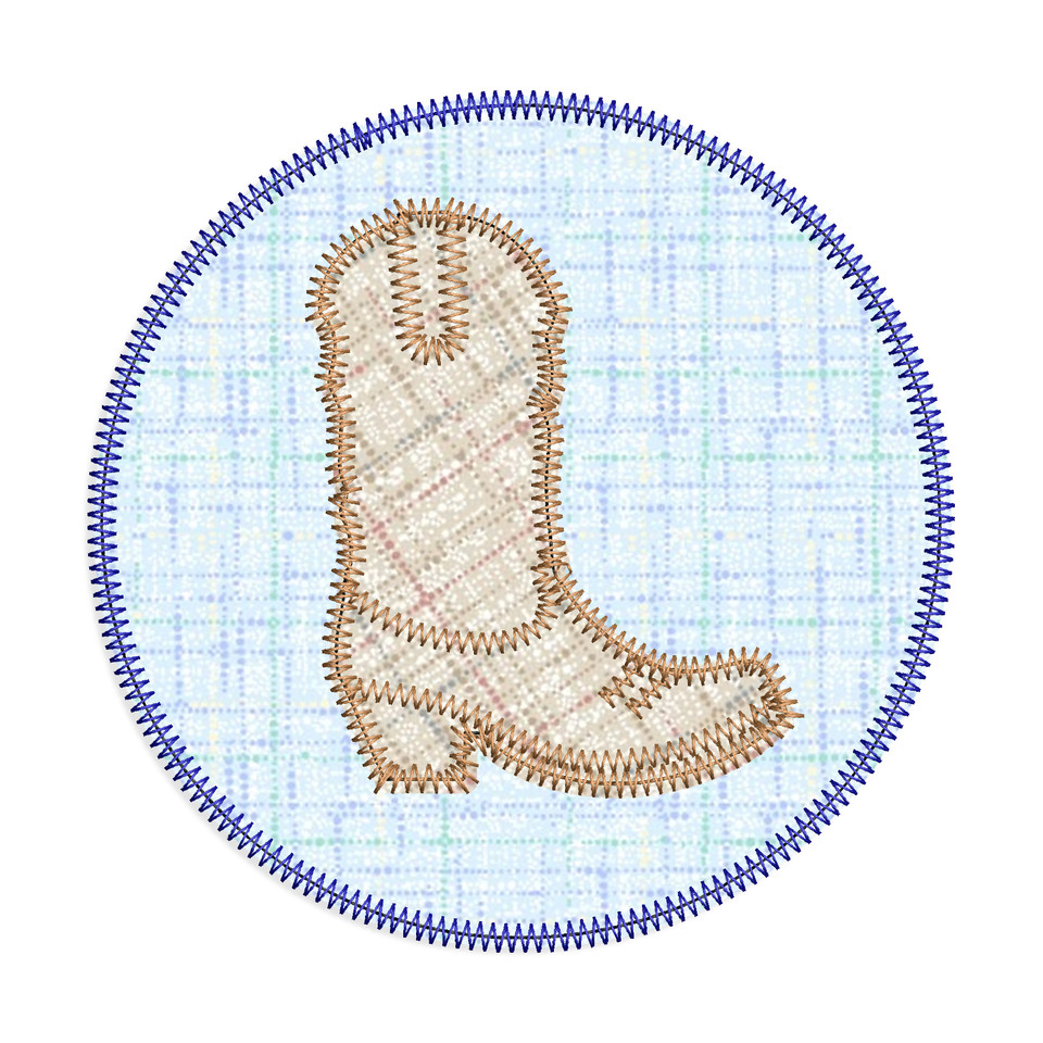 Cowboy Boot Applique Machine Embroidery Design - Rivermill Embroidery