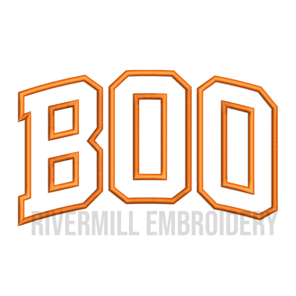 Arched Boo Satin Stitch Applique Machine Embroidery Design - Rivermill ...
