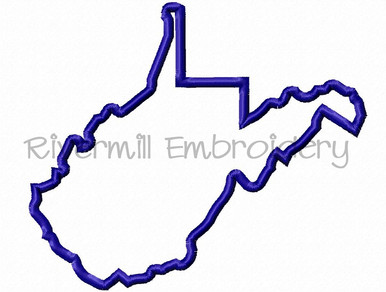 Applique State of West Virginia Machine Embroidery Design - Rivermill ...