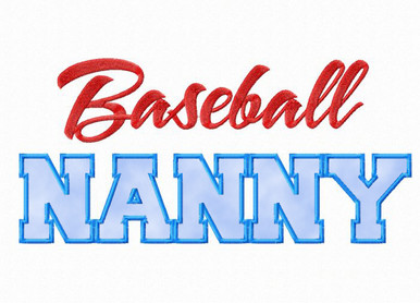 Baseball Nanny Applique Machine Embroidery Design - Rivermill Embroidery
