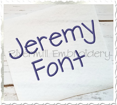 Jeremy Machine Embroidery Font Alphabet - Rivermill Embroidery