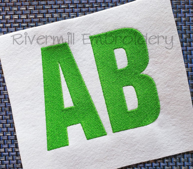 Large Block Machine Embroidery Alphabet - Rivermill Embroidery