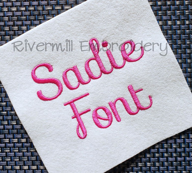 Sadie Machine Embroidery Font Alphabet - Rivermill Embroidery