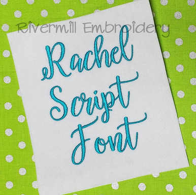 Rachel Script Machine Embroidery Font Alphabet - Rivermill Embroidery