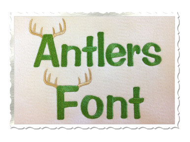 Antlers Machine Embroidery Font Alphabet - Rivermill Embroidery
