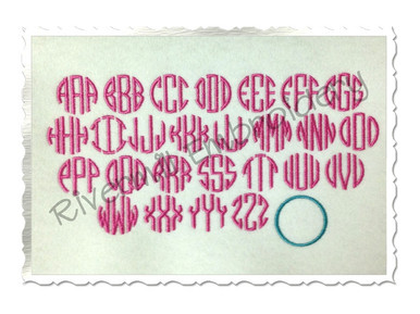 Small Mini Thin Round Monogram Machine Embroidery Font Alphabet ...