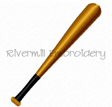 Small Mini Baseball Bat Machine Embroidery Design - Rivermill Embroidery