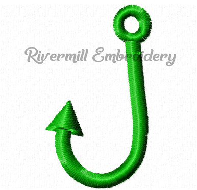 Tiny Fishing Hook Machine Embroidery Design - Rivermill Embroidery